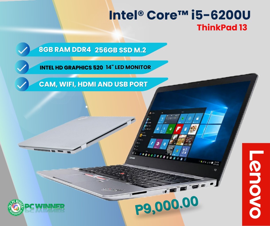 Lightweight Laptop - Intel Core i5 6th Gen - Lenovo ThinkPad 13 ...