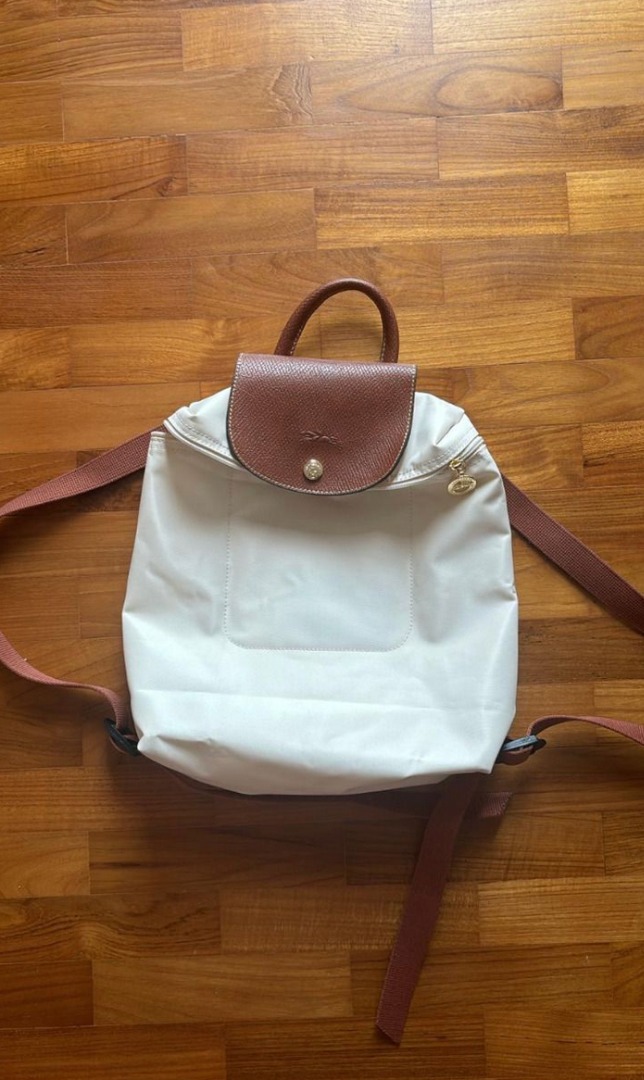 Longchamp La Pliage Original Backpack Beige Women Bags, Women's Fashion ...