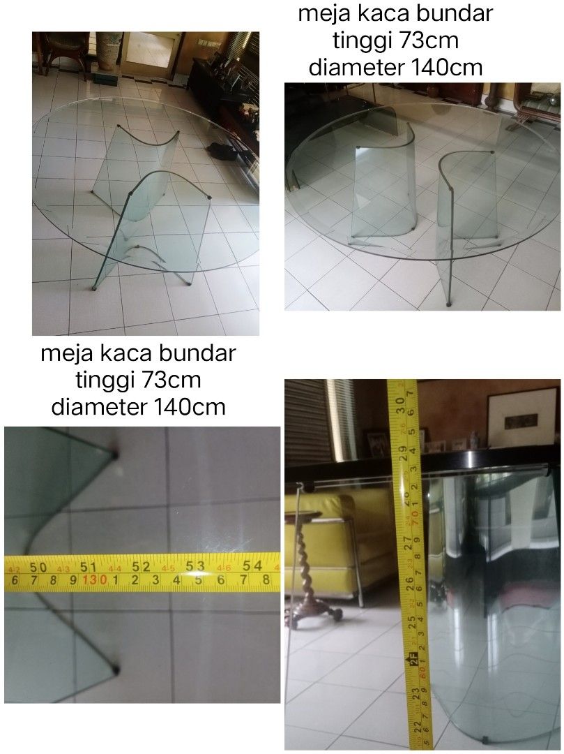 Meja full kaca, cek deskripsi., Perabotan Rumah di Carousell