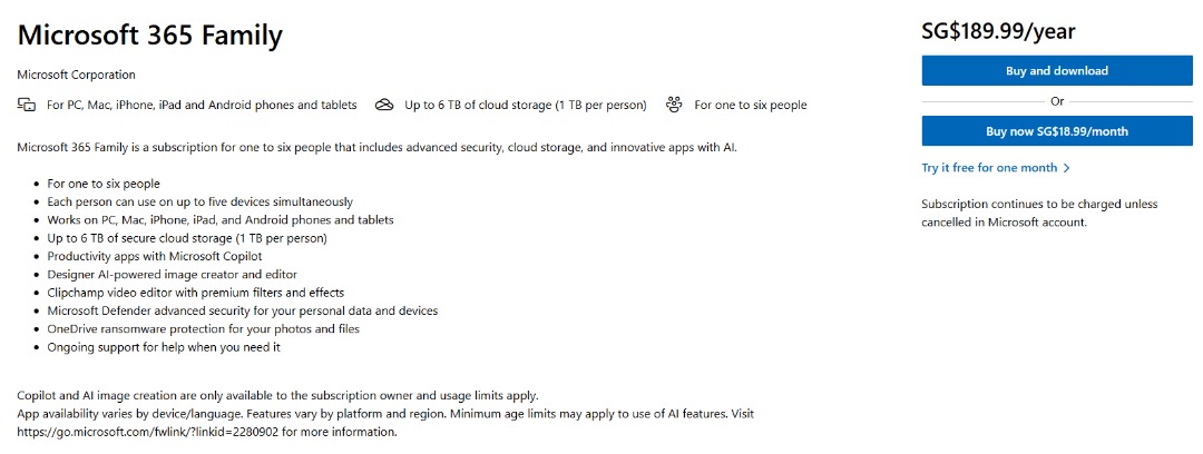 Microsoft 365 Family Plan (To share), Computers & Tech, Office ...