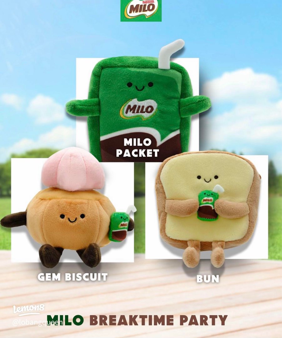 milo jellycat plush eco bag kaya toast, milo peng, milo tin, soft ...