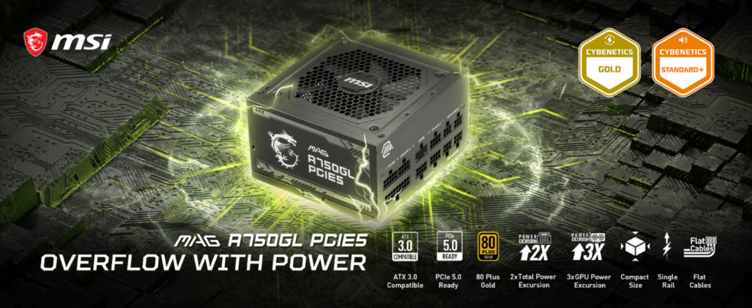 MSI MAG & MPG A750GL 750w / A850GL 850w / A1000GL 1000w / A1250GS 1250w ...