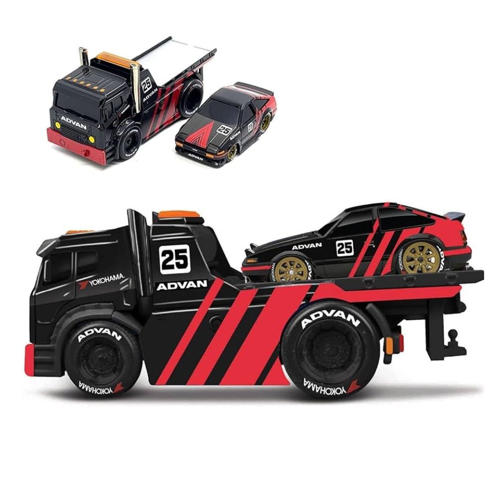 Muscle Machines 1/64 Scale JDM Flatbed Trailer and Toyota Trueno Sprinter Die-cast Car 11557 ...
