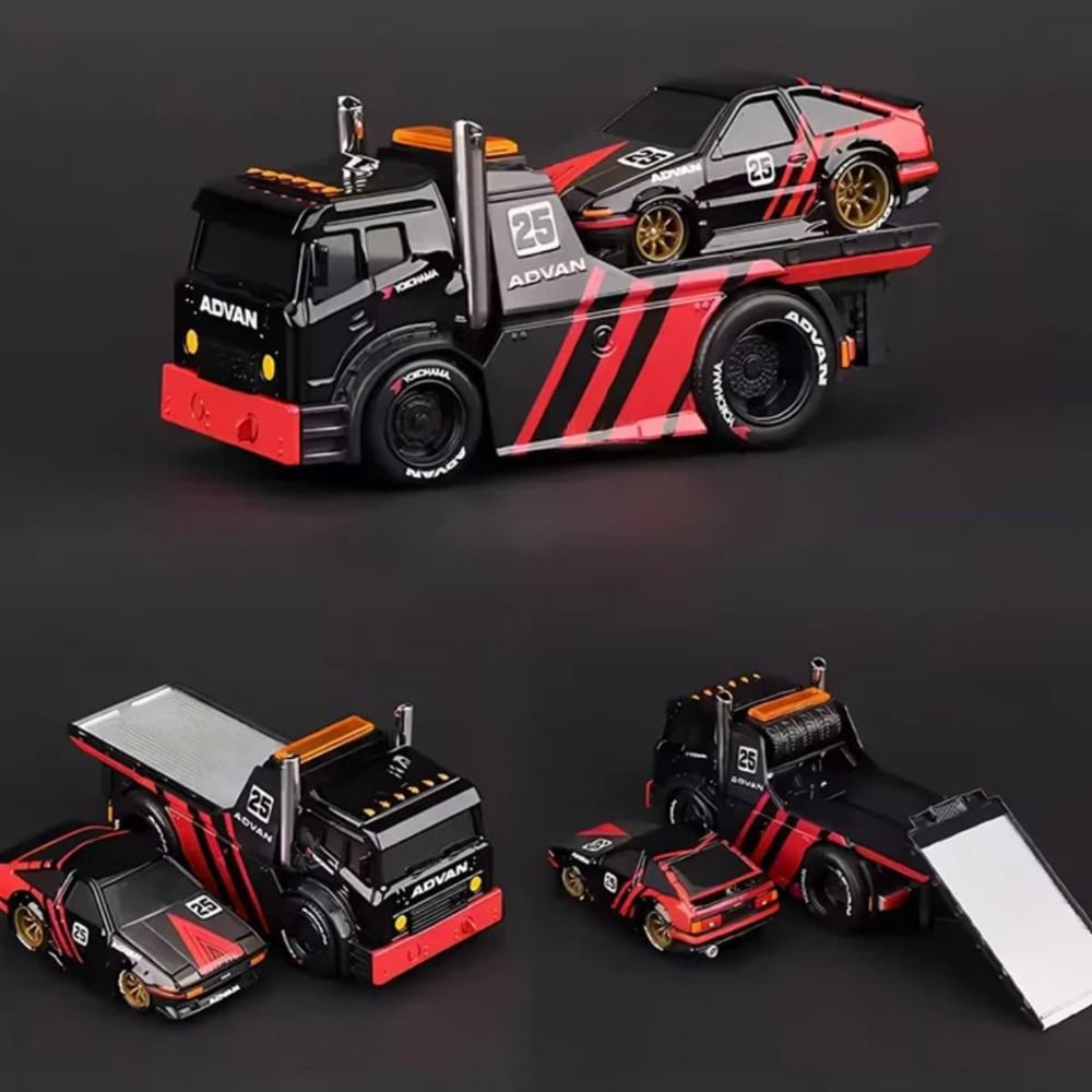 Muscle Machines 1/64 Scale JDM Flatbed Trailer and Toyota Trueno Sprinter Die-cast Car 11557 ...