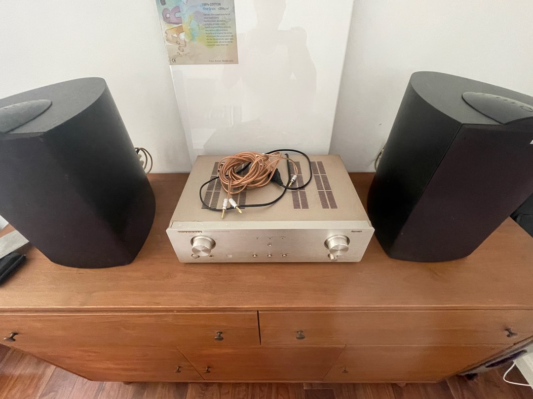 Old but working KEF speakers. Free Marantz amp but needs fixing., Audio ...