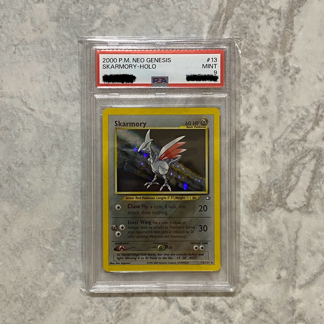 Pokémon TCG Neo Genesis Skarmory #13 PSA9, Hobbies & Toys, Toys & Games on Carousell