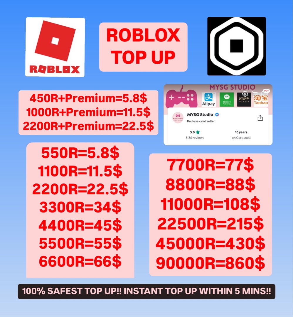 Robux Top Up/ Robux/ Roblox / Roblox top up / robux top up, Video ...