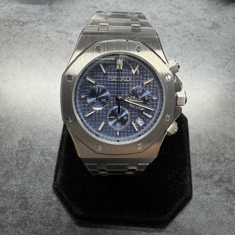 SEIKO AP ROYAL OAK CHRONOGRAPH BLUE DIAL, Men's Fashion, Watches ...