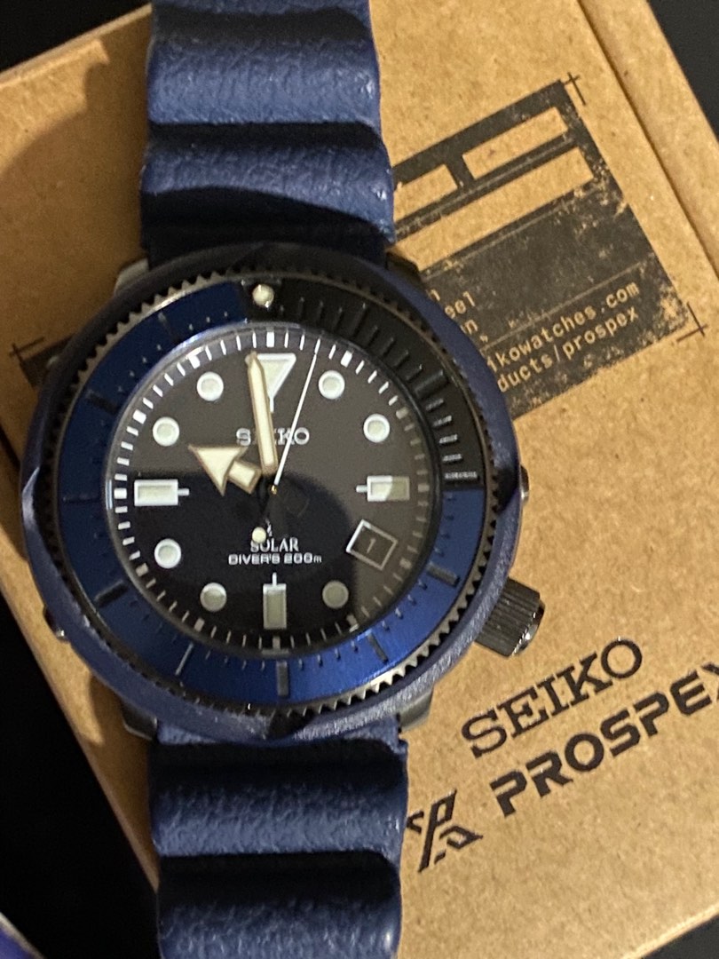 SEIKO BLUE SOLAR PROSPEX DIVERS WATCH ONLY WORN FOR WORK IN THE OFFICE ...