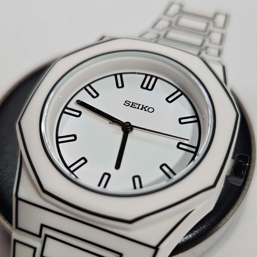 PO Seiko mod Manga Casioak 3D styled white watch comic analog unisex ...