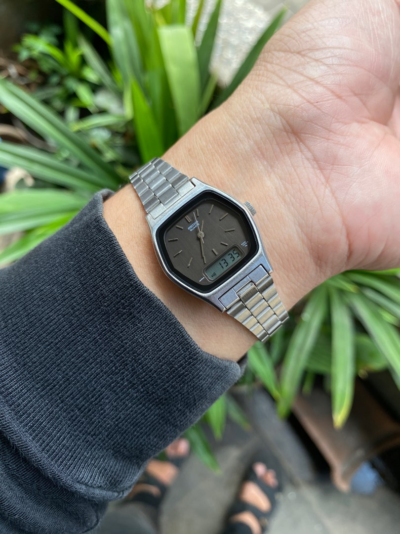 Seiko Octagon Analog Digital E029-5100, Fesyen Wanita, Jam Tangan di ...