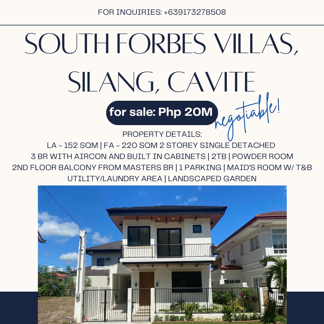 South Forbes Villas, Silang, Cavite 2 storey house and lot 3br with ...
