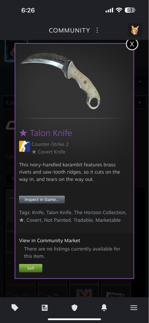 Talon knife vanilla cs2, Video Gaming, Gaming Accessories, In-Game ...
