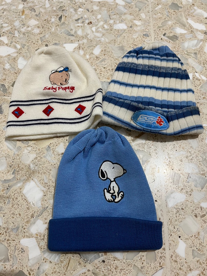 Topi Baby take all Popeyes dan Snoopy, Bayi & Anak, Baju Bayi di Carousell