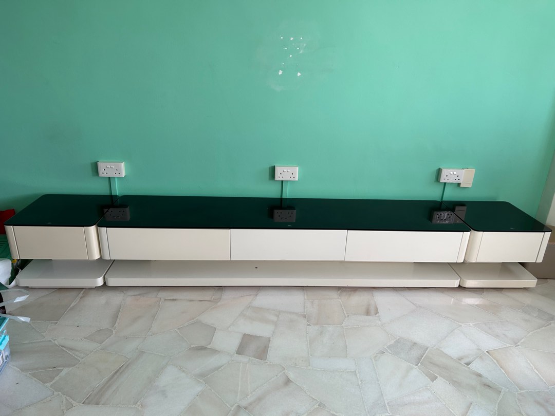 Tv console 3.2m, ikea king size bed frame, sofa 2.8m, rotatable shoes ...