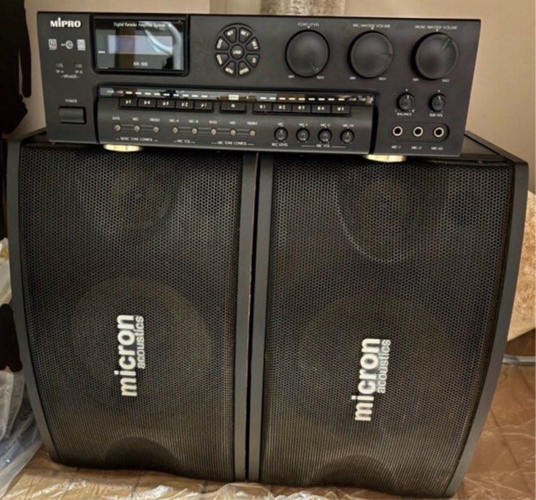 Fast Deal Used Old Mipro Karaoke Amplifier/ Micron acoustics Speaker ...