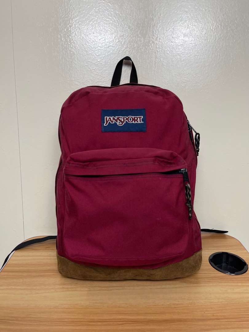Vintage Jansport Backpack Suede Leather Bottom 90s, Men's Fashion, Bags ...