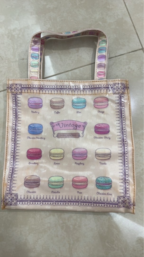 Vintage Macarons Tote Bag, Women's Fashion, Bags & Wallets, Tote Bags ...