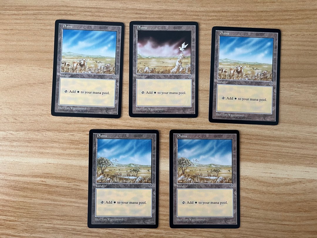 🌟Vintage MTG Basic Land- Plains (Mirage) bundle of 5 set🌟, Hobbies ...