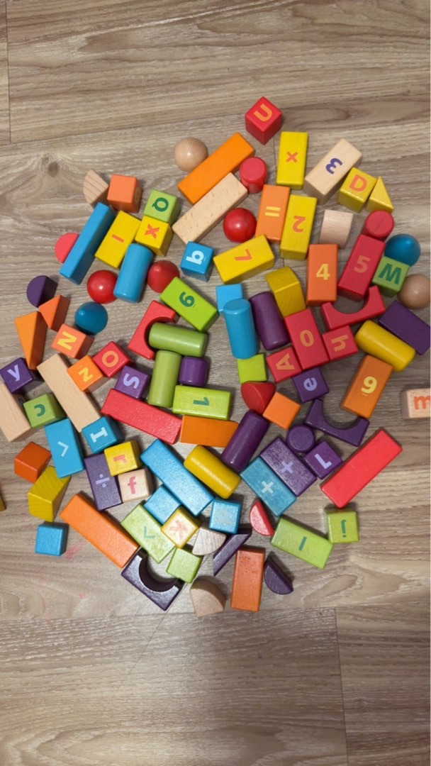 Wooden Alphabet & Number Blocks Set, Hobbies & Toys, Toys & Games on ...