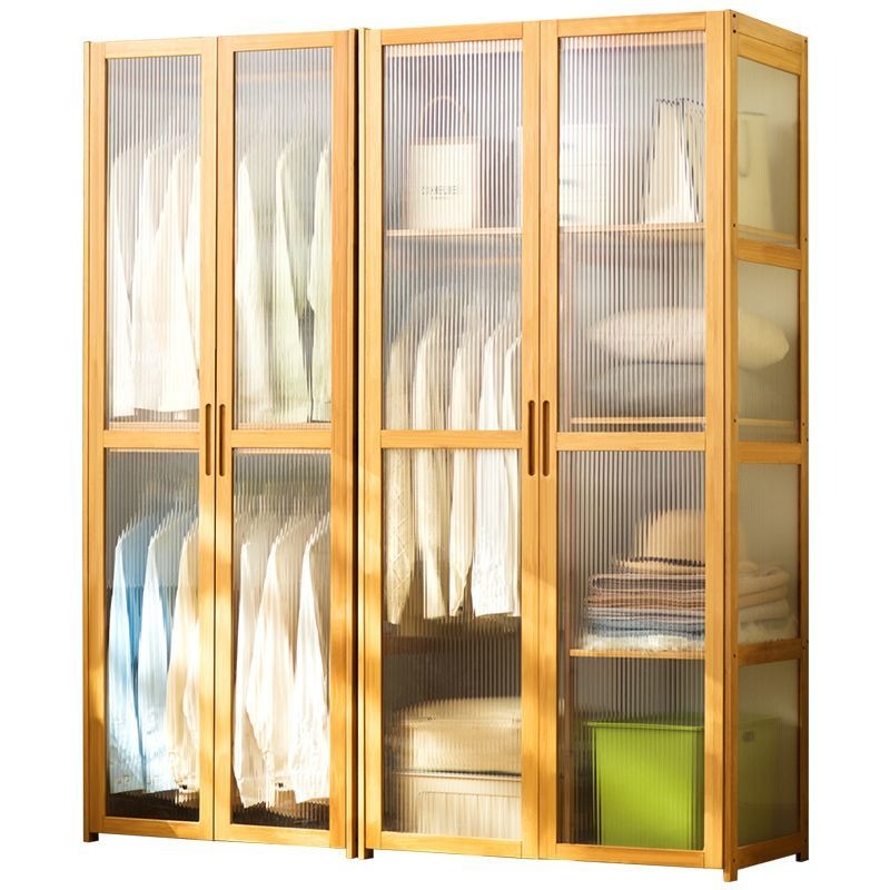 0125 Bamboo Wardrobe Acrylic Transparent Wardrobe Simple Bedroom ...