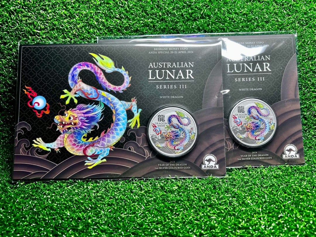 2024 1oz .9999 Lunar Series Ill - Year of the Dragon Silver Coloured BU ...