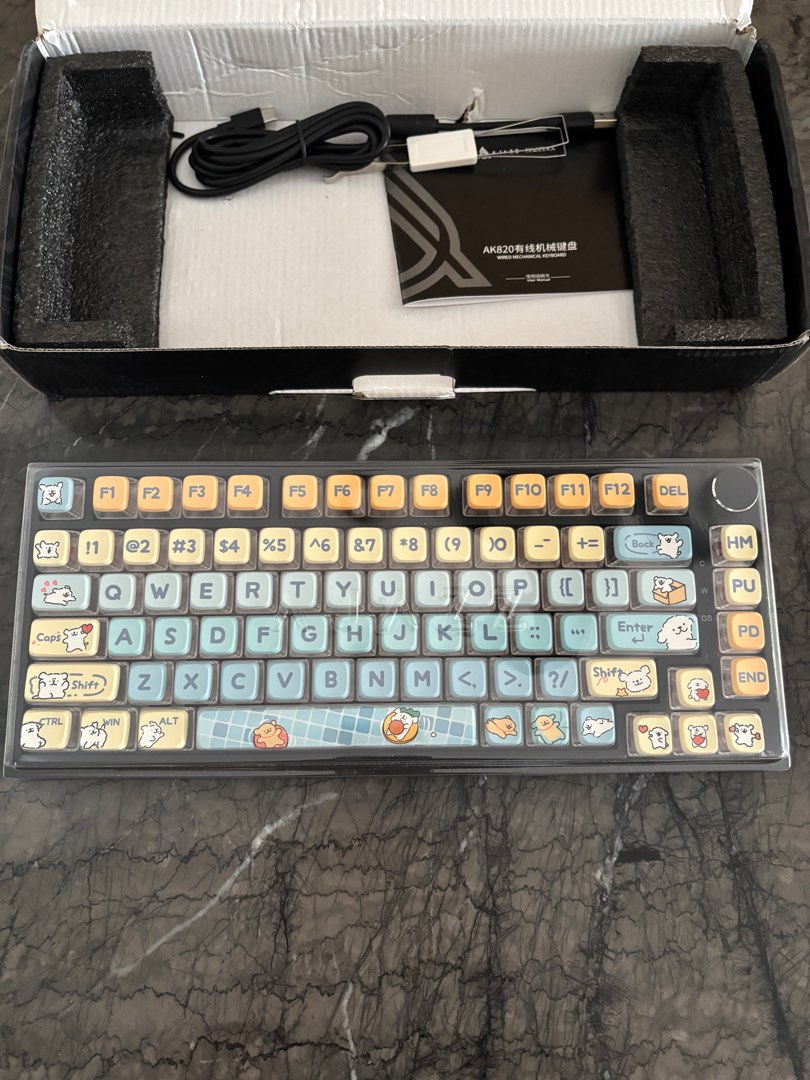 Ajazz AK820pro gasket creamy Maltese custom keyboard, Computers & Tech ...