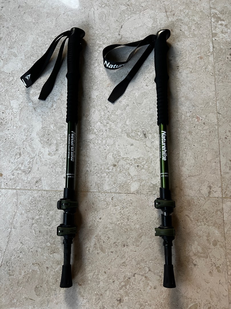 Aluminium Alloy Foldable Hiking Stick Trekking Pole 3 Sections Folding ...