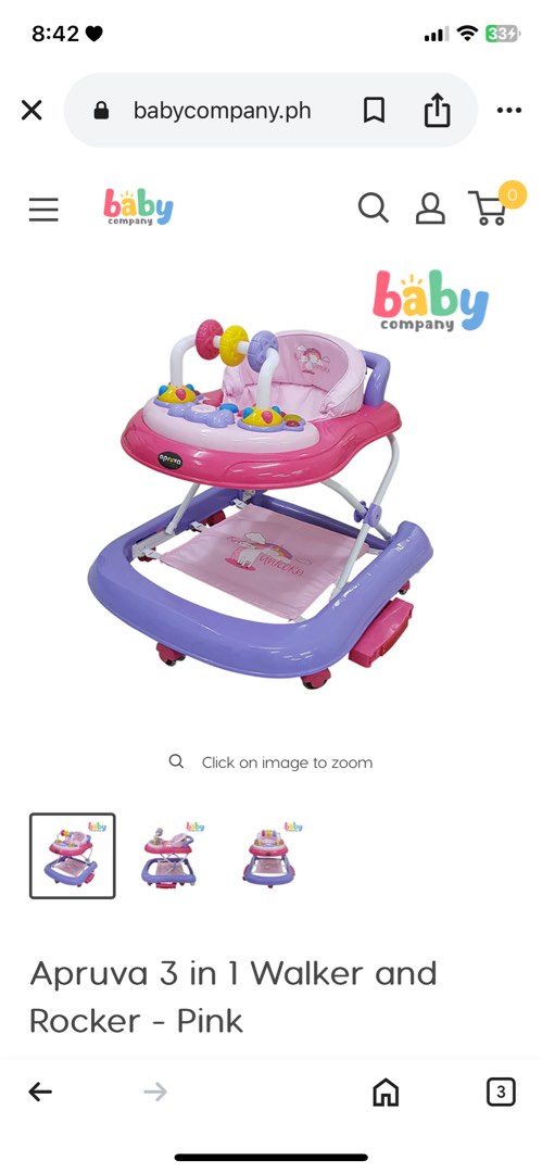 Apruva 3-in-1 Walker and Rocker Pink, Babies & Kids, Infant Playtime on ...