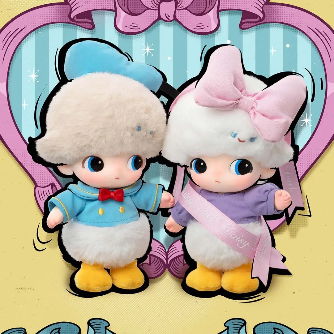 BNIF Donald&Daisy DIMOO WORLD × DISNEY Series-Vinyl Plush Keychain/Set ...