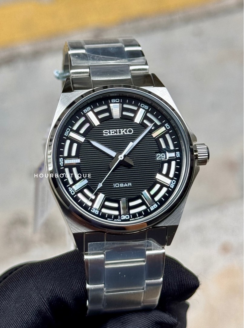 Brand New Seiko Quartz Black Dial Sports Watch SUR505P1, Men's Fashion ...