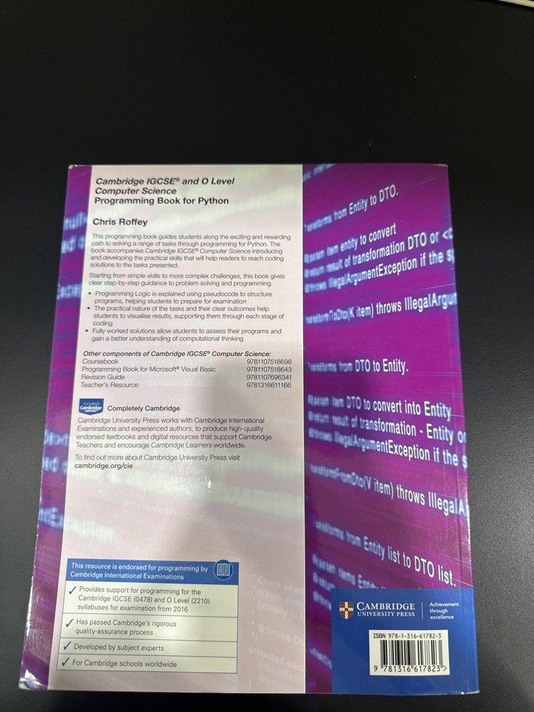 Cambridge Igcse And O Level Computer Science Programming Book For Python Hobbies And Toys Books