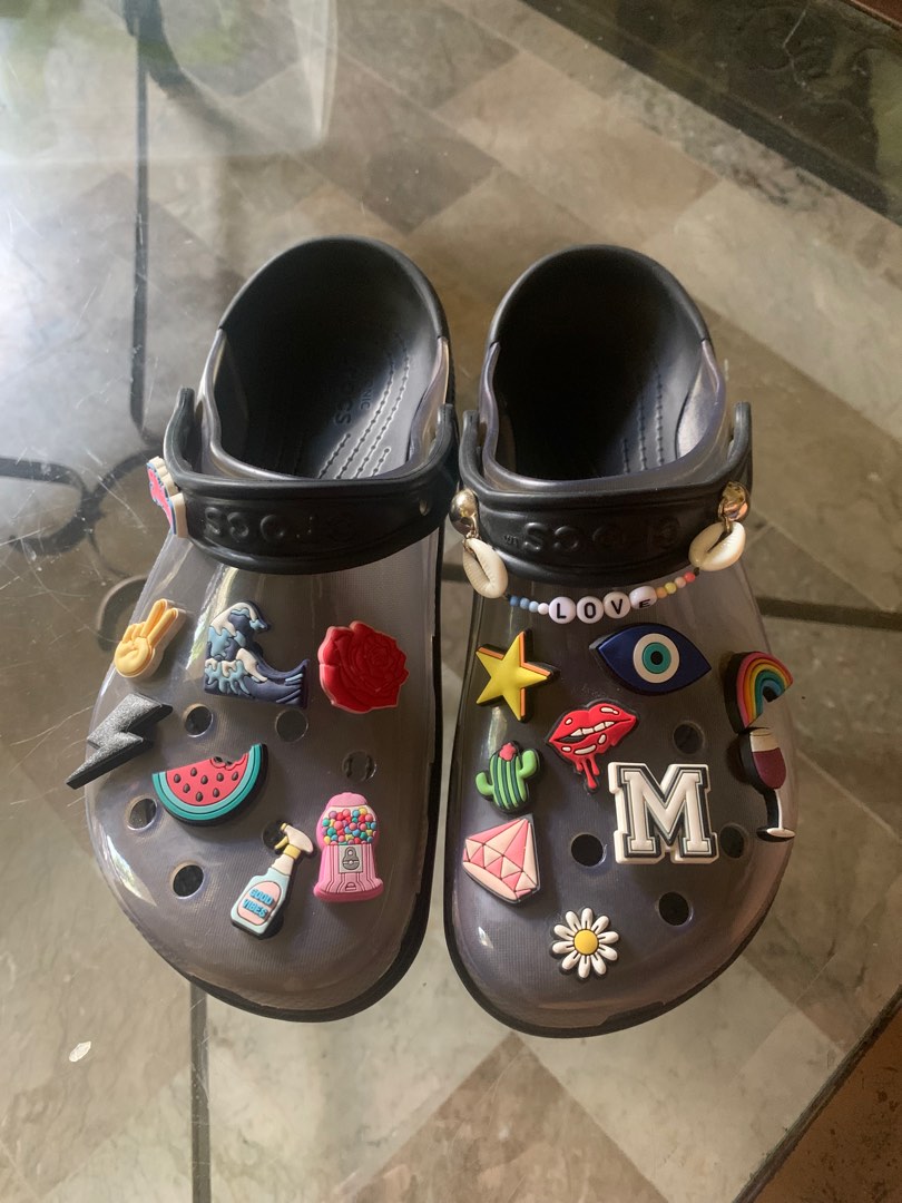 Crocs transparent, Women's Fashion, Footwear, Slippers and slides on ...