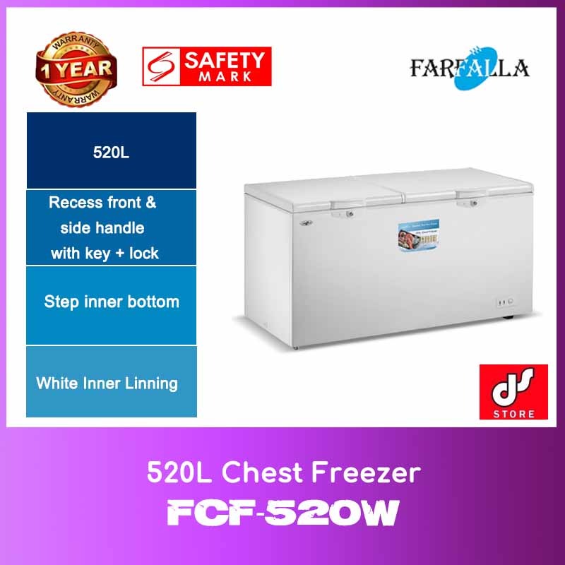 Farfalla FCF-520W 520L Chest Freezer WITH 1 YEAR WARRANTY, TV & Home ...