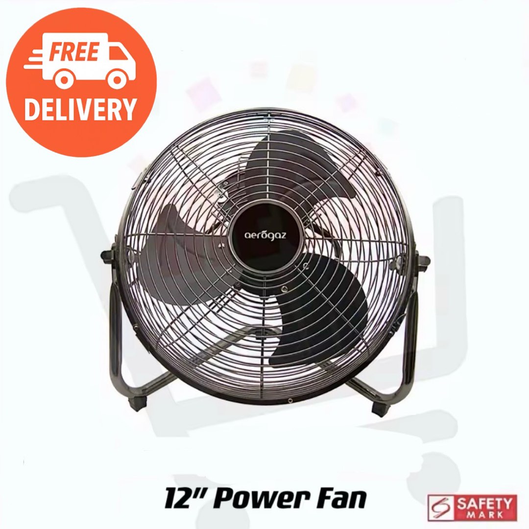 [FREE DELIVERY] 12 Inch Floor Power Fan | Strong Wind Floor Fan | High ...