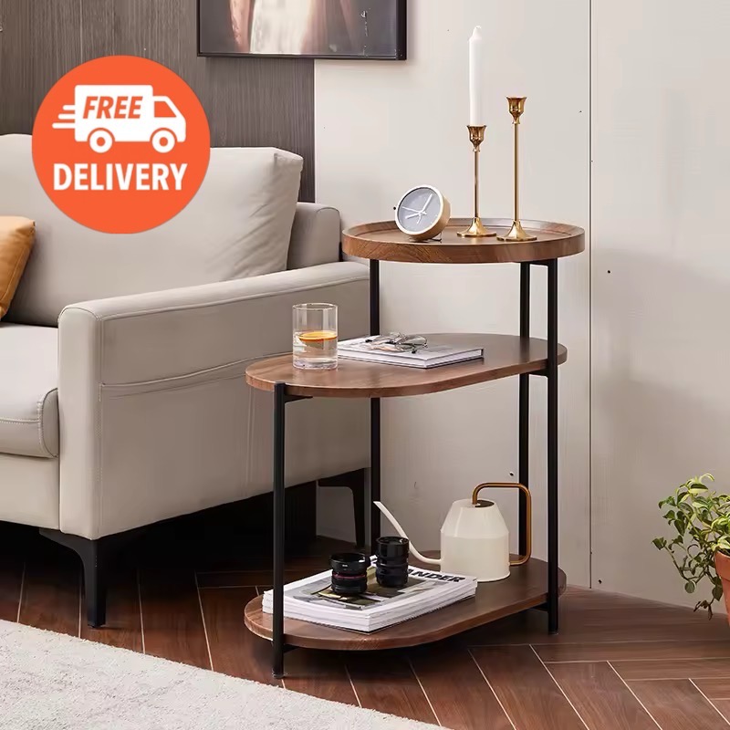 [FREE DELIVERY] Living Room Side Table | 3-Tier Round Edge Side Table ...