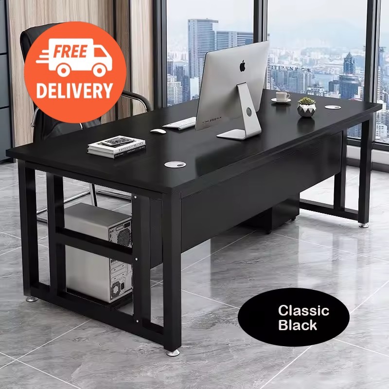 [FREE DELIVERY] Spacious Metal Frame Desk | Modern Office Writing Desk ...