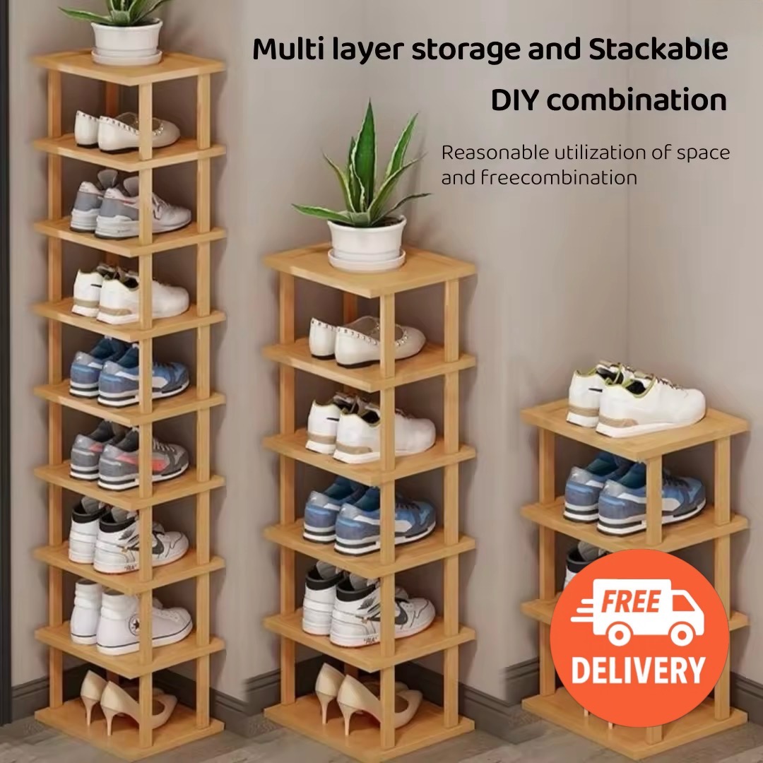 [FREE DELIVERY] Stackable Shoe Rack Shelf | Vertical Multi Layer Shoe ...