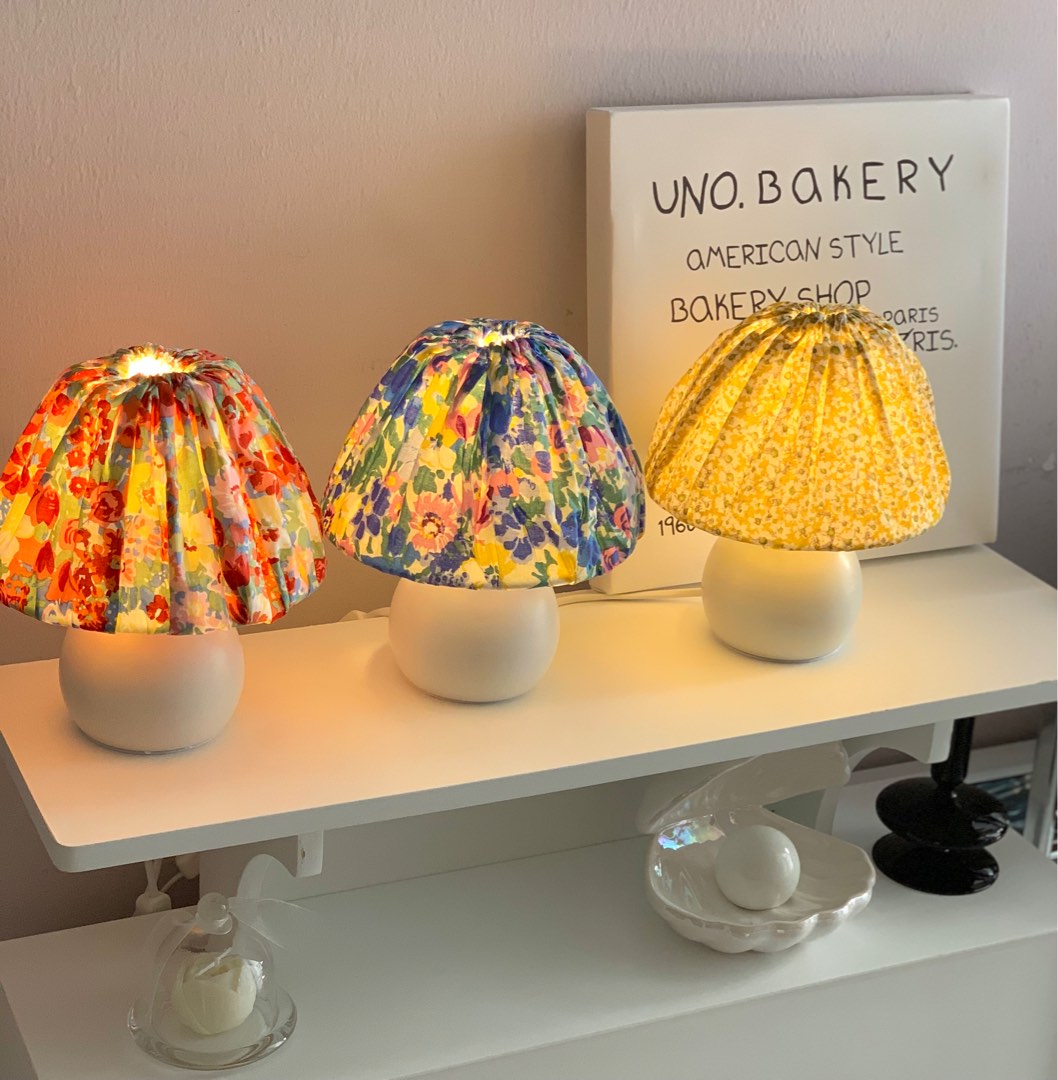 Ins style mushroom table lamp, Furniture & Home Living, Lighting & Fans ...