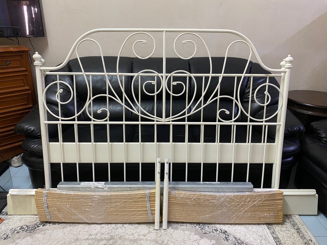 Katil Queen IKEA LEIRVIK, Furniture & Home Living, Furniture, Bed ...