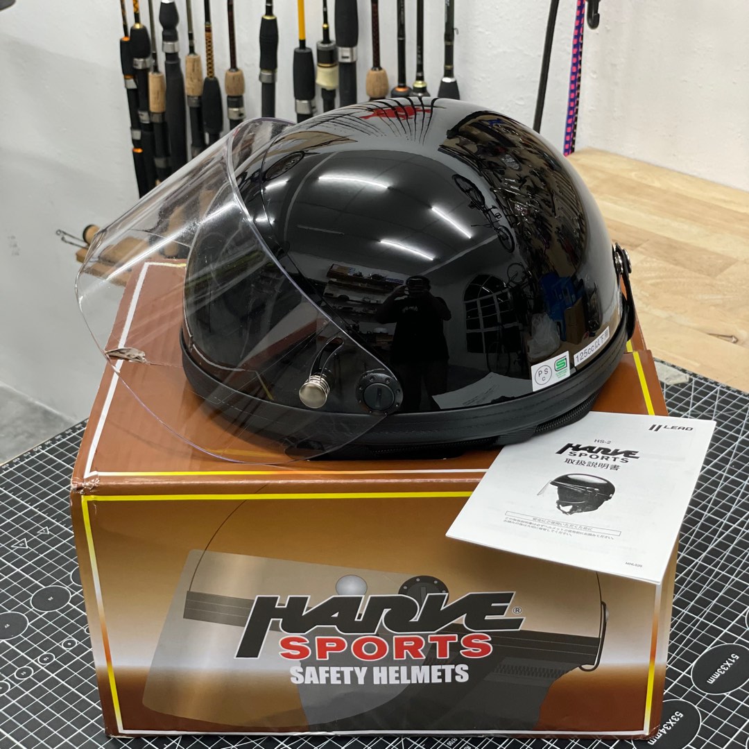 Lead Harve Sports HS-2 like Shoei Steng BF-1B Black Hitam, Everything ...