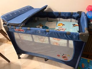 Mamakiddies Baby Cot 2 Level Portable Bed Playpen Travel Cot Stitching ...
