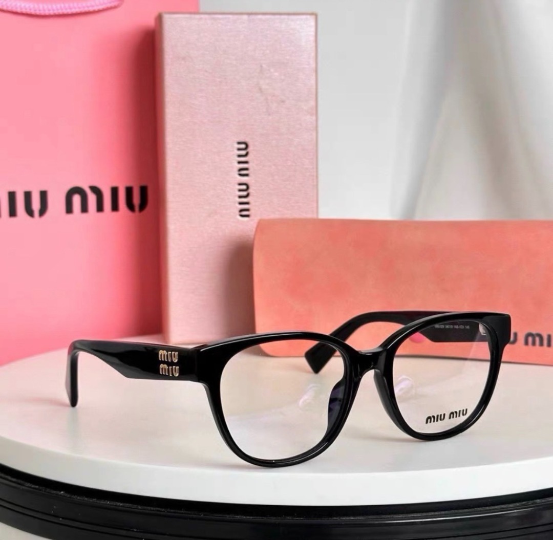 MIU MIU Miu Miu lens letter logo irregular shape women's black, Women's ...