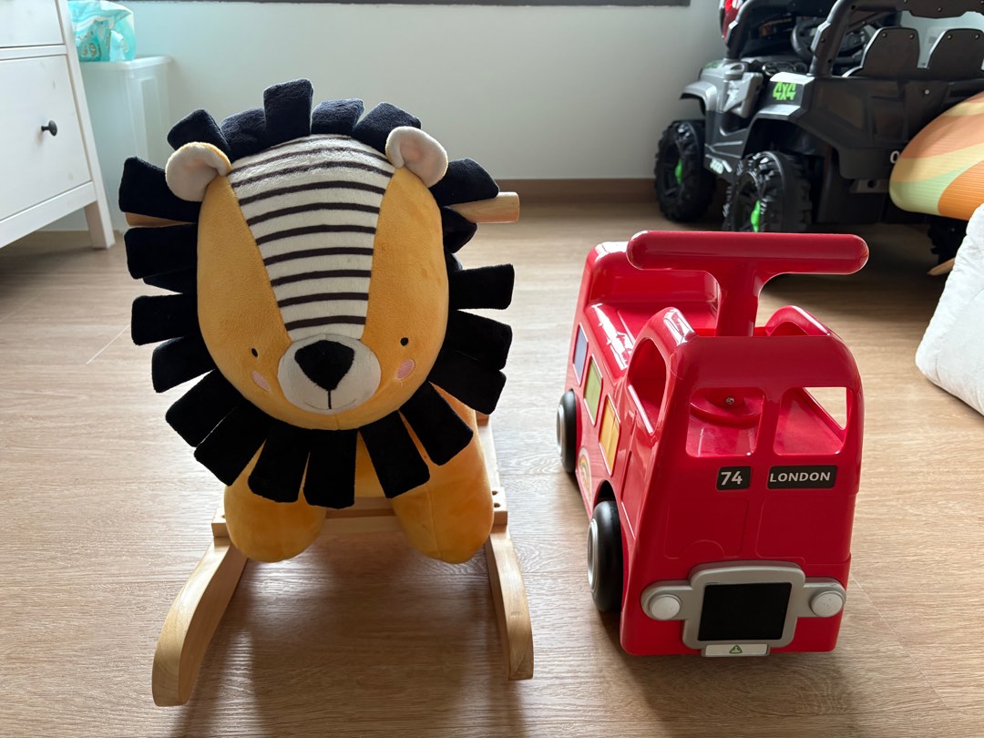 Mothercare Rocking Lion & Ride on Bus, Babies & Kids, Infant Playtime ...