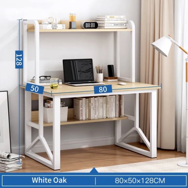 Multi-Tier Study Desk Shelf | Space-Saving Study Table Design | Modern Computer Desk Workspace ...
