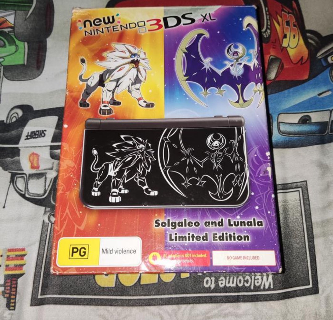 New Nintendo 3ds xl Pokemon sun and moon solgaleo lunala black edition ...