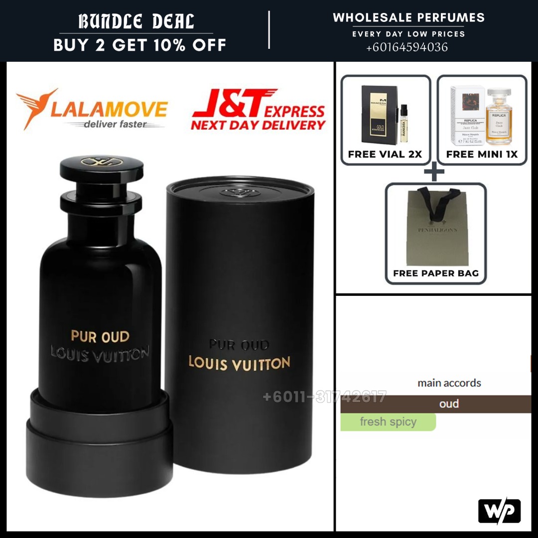 ORIGINAL] LOUIS VUITTON PUR OUD EDP 100ML FOR UNISEX, Beauty & Personal ...