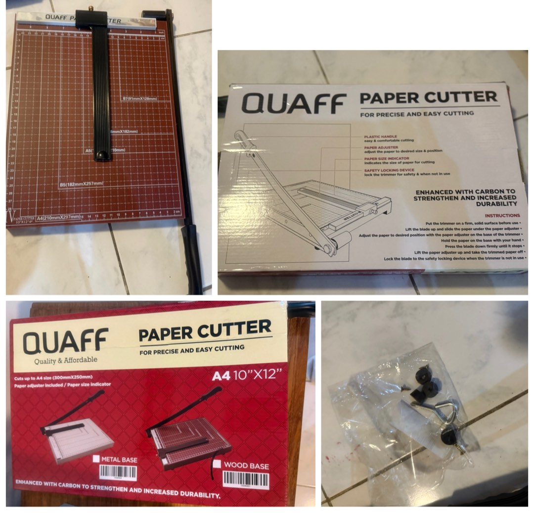 Paper Cutter A4 Quaff brand complete, Hobbies & Toys, Stationary ...