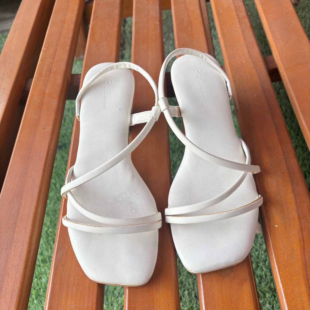 Preloved Bellashoesjkt Nathalie White Heels 5cm Size 40 | Sandal Wanita ...
