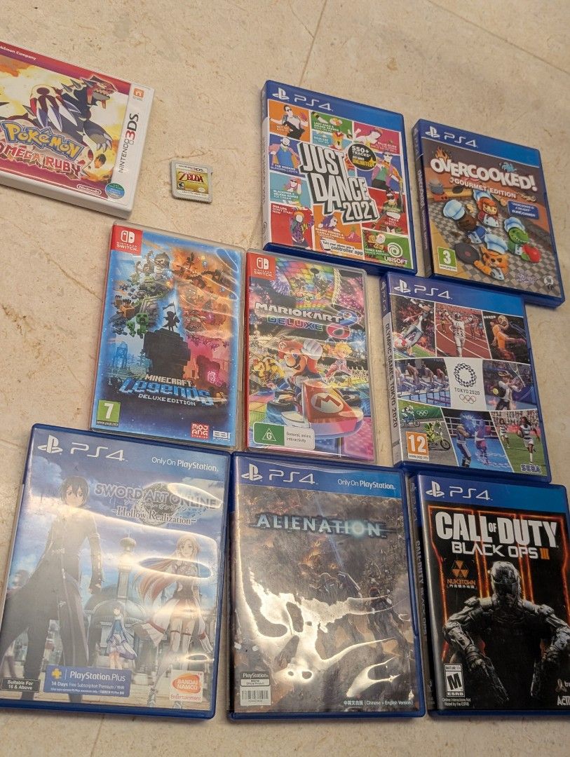 PS4 Games 3DS switch Minecraft legends Pokemon Omega ruby Zelda ocarina ...